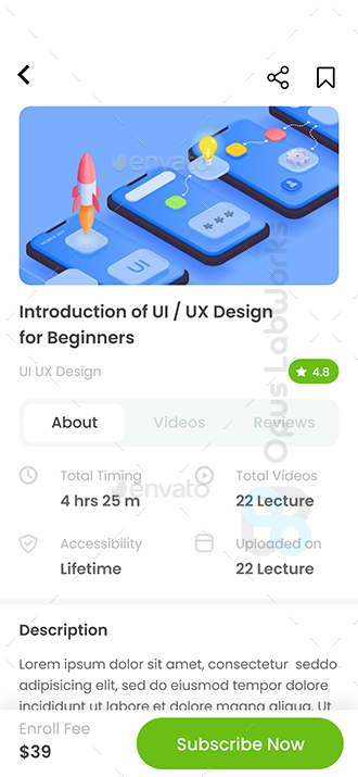 Online Learning App UI Kit| Online exam app UI Kit| Online Class App UI Kit| CourseHub, Web Elements